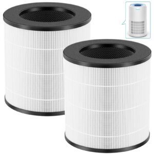 d09 replacement filter compatible with tailulu d09 air purifier, 3 in 1, h13 true hepa filter & high efficiency activated carbon & pre-filter, 2 pack