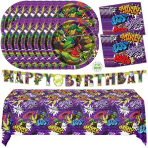 ninja turtle party decorations | ninja turtle birthday decorations | teenage mutant ninja turtles party supplies | tmnt | serves 16 guests | officially licensed