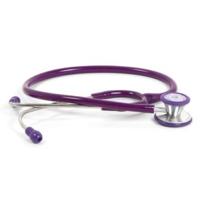 rcsp dual head stethoscope for doctors and medical student, pediatric and adult stethoscope, light weight alluminium chest piece with flexible jointless tube & soft sealing ear knobs (purple)