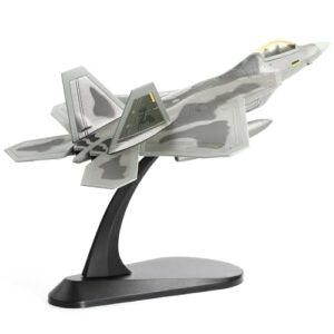 nuotie f-22 raptor 1/100 scale diecast metal fighter jet model stealth combat airplane air force aircraft alloy model with stand for adult military collections or gift (ff 03049)