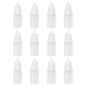 juxiamal 12pcs eye dropper bottles, 10ml plastic squeezable dropper bottles, eye liquid empty bottles with caps