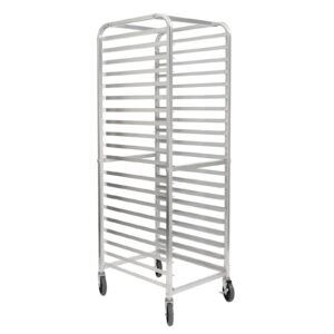 yiyibyus baking pan rack, 20-tier bakery rack commercial kitchen end load bun sheet pan rack with casters, racking trolley storage for kitchen bakery restaurant catering