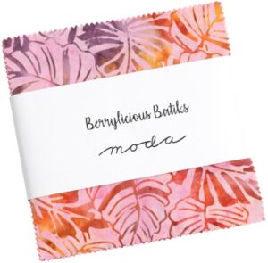 berrylicious batiks charm pack by moda; 42-5 inch precut fabric quilt squares