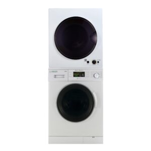 equator 110v compact set digital washer 1.57cf + vented sensor knob dryer 3.5cf in white