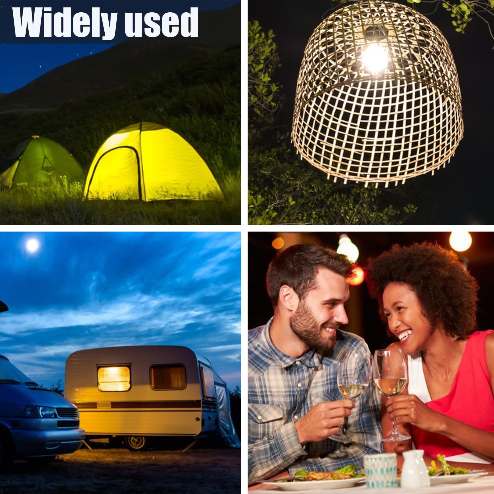 USB LED Camping Lantern, Emergency Portable 5W Light with 8.4ft Long Cable for Power Station,Home Power Failure, Outdoor Light Up Porch, Backyard Garage and Camping Tent (Cold White)