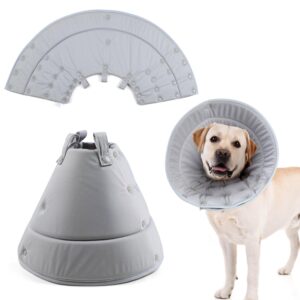 florez soft & foldable recovery cone for pets: cats & dogs easyclean design small & medium (medium), grey