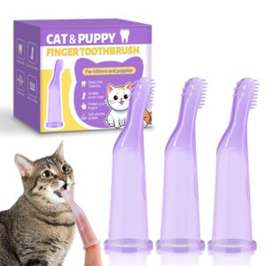 cats & puppies finger toothbrush-extended design fits fingers up to 0.82” wider, designed for kittens and puppies, finger toothbrush for dogs, comes with self-adhesive naming and dental health card