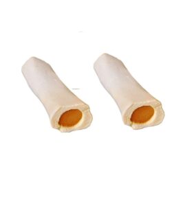 mpp stuffed cheese 6 inch shin dog bones refillable dental chew delicious and nutritious (2 bones)