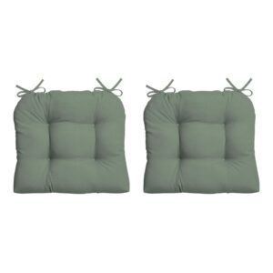 arden selections earthfiber outdoor rocking chair cushion, 2 pack, 20 x 18, rain-proof, fade resistant, tufted plush cushion for rocking and wicker chairs 20 x 18, sage green texture