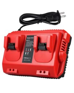 18v rapid charger replacement for milwaukee m18 battery charger station 2ports 48-59-1802 48-59-1812 compatible with m-18 48-11-1850 48-11-1840 48-11-30 48-11-20