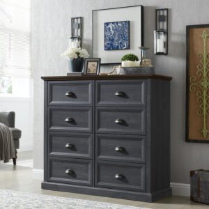 ifget farmhouse 8 drawer dresser for bedroom, tall chest of drawers, chest of drawers organizer storage, wood rustic bedroom dresser for closet, living room, hallway,dark grey