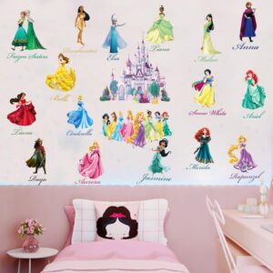 hesogiva princess wall decals for baby girls boys kids, peel and stick wall stickers art decor for children's bedroom living room classroom playroom nursery decoration, style a, hesogiva000