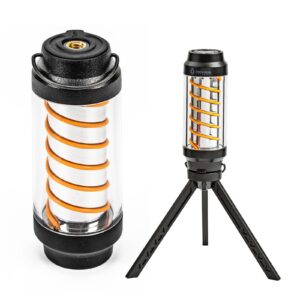 arrowhead outdoor 3.5-inch convertible led camping lantern flashlight, 7 lighting modes, usb-c charging, ip6x, max. 90 lumens, tripod and carabiner included, black