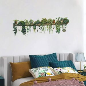 plant wall decals vinyl waterproof wall stickers removable wall murals peel and stick wall decor pegatinas para pared for girls bedroom living room nursery