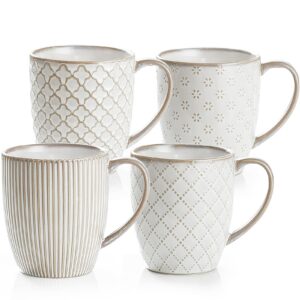 getstar coffee mugs set of 4, ceramic 18 oz coffee mug microwave and dishwasher safe, coffee cups ceramic with big handle