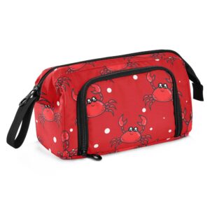 fisyme red crab pencil case large capacity pencil pouch pen bag box big makeup pencil case organizer