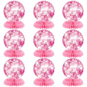 yoomod disco party decorations - pink disco decor flat disco ball centerpieces for party table disco ball decor for cowgirl birthday bachelorette bridal shower disco party favors