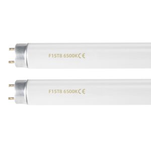 coospider-repta f15t8/dl 6500k 15w 18" t8 fluorescent linear tube bulb daylight g13 base 2 pack