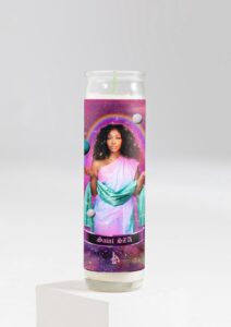 generic saint sza celebrity prayer candle - saint candles - 100% handmade in usa - celeb novelty tv show movie gift, white