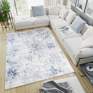 tapiso sky area rug abstract multicolour flecked blue light grey cream modern living room bedroom nursery durable resistant carpet size - 5 x 8 ft (150x240 cm)