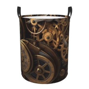 cool steampunk gears laundry hamper waterproof collapsible laundry basket with handle protable dirty clothes hamper storage bin for college dorm bedroom bathroom