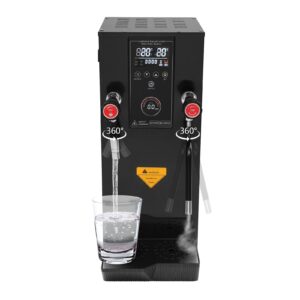 commercial milk frother, 12l electric steam milk frothing machine espresso coffee milk foam machine with led display, steam water boiling machine for cafe coffee tea shop 110v 3000w (black)