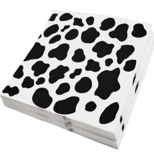 eacitown cow print napkins cow napkins for party paper cowboy napkins farm animal party napkins for western cowgirl baby shower cow themed birthday party supplies