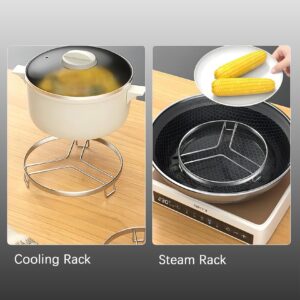 Steamer Rack, Stainless Steel Trivet for Instant Pot, Cooling Rack, Pot Steamer Insert, Steaming Tray for Hot Pots and Pans, Steamer Kitchen, Steamer Tray for Pot, Steel Trivets for Hot Pots and Pans.