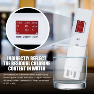 Water Quality Tester for Drinking Water, Portable 6-in-1 TDS Meter TOC, COD, EC, UV275, Temp&TDS, Digital Drinking Water Quality Tester for Home, RV, Hiking, Camping, Travel, Well, Tap, Water Purifier