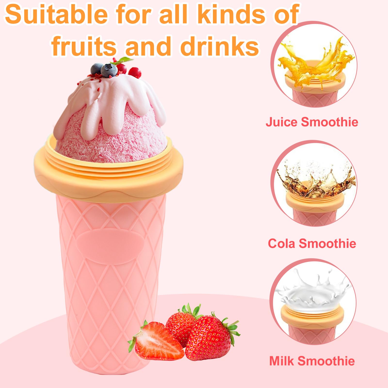 Slushie Maker Cup - DIY Magic Quick Frozen Smoothies Cup for Homemade Milk Shake Ice Cream Maker, Portable Cooling Cup, Double Layer Squeeze Slushy Maker Cup, Birthday Gifts for Kids,Friends,Family