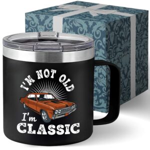 old man gifts for dad im not old im classic tumbler funny mugs for dad mugs for men gifts for older father mens birthday gift ideas retirement coffee mug for men 14oz stainless steel tumbler with lid