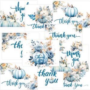 fancy land thanksgiving thank you cards pumpkin fall baby shower thank you note cards floral watercolor autumn leaves cards with envelopes for autumn wedding supplies 12 pcs