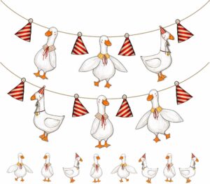 goose party decorations,duck banner,farm animal themed party decorations,goose party,diy party essentials - set of 25