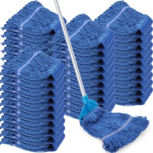 nuogo 40 pcs commercial mop head replacement heavy duty mop head refill wet industrial looped end string cotton mop heads bulk for home industrial commercial cleaning supplies, blue