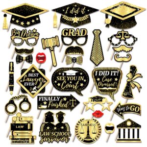 crawprop 30pcs lawyer graduation party photo booth props supplies grad 2024 graduation class of 2024 party decoration