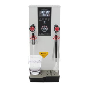 commercial milk frother,110v 3000w electric steam milk frothing machine espresso coffee milk foam machine,steam water boiling machine for cafe coffee tea shop,milk frother 8l,with lcd display,white