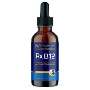 rx vitamins b12 for dogs and cats - dog digestive support for improved metabolic process - pure b12 for cats to support nervous system - ideal for your dog vitamins and cat supplies - 4oz