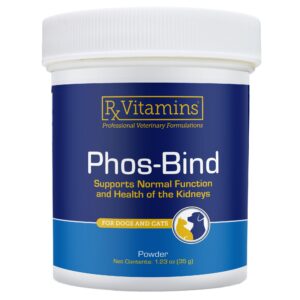 rx vitamins phos-bind - kidney support supplement powder - phosphate binder for cats & dogs for kidney health - supports normal kidney cleanse and essential kidney care - 35g