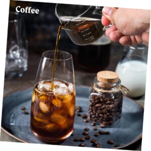 Mother's Day - Elegant 150ml Glass Creamer Pitcher - Espresso Milk Measuring Cup with Double Spouts - for Coffee - Tea - Maple Syrup - Transparent Serving Jug for Mom -