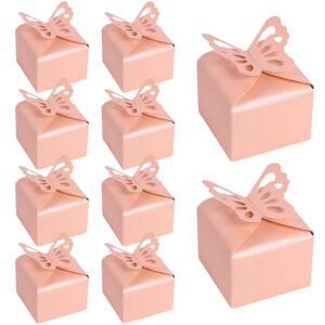 vgoodall 50pcs small favor boxes pink, 3d butterfly candy boxes pink baby shower favor boxes for wedding birthday party gift treat box