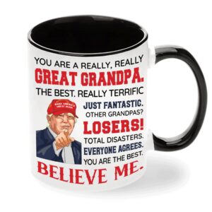 viberty best grandpa ever mug - grandpa gifts from grandson, granddaughter, grandkids, grandchildren - funny gifts for grandpa - fathers day birthday gift for grandpa - grandpa ceramic mug11 oz