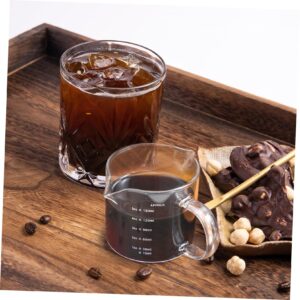 Mother's Day - Elegant 150ml Glass Creamer Pitcher - Espresso Milk Measuring Cup with Double Spouts - for Coffee - Tea - Maple Syrup - Transparent Serving Jug for Mom -