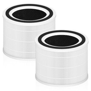 240 true hepa 14 replacement filter compatible with puroair 240, 3-in-1 true hepa filter replacement, grade true hp-14 with activated carbon filter, 2 pack, white