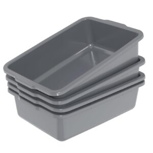 ziglous 24 l plastic bus box, commercial plastic restaurant bus tubs, gray, 4 packs