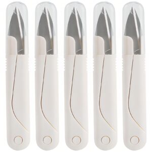 5-pack stainless steel thread cutter scissors - ergonomic, versatile, and durable for crafting, embroidery, and knitting