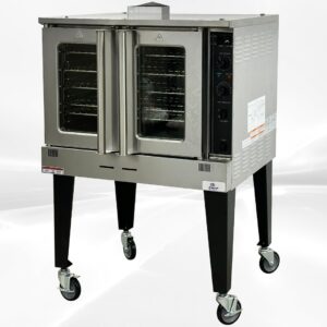 commercial convection oven, natural gas or propane, 60000 btu, single deck, four legs, restaurant kitchen bakery hrco-60k