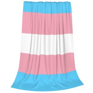 transgender pride flag lgbt blanket, soft lightweight throw blanket, all season anti-pilling cozy flannel blanket for bed couch bedroom sofa, 60 in x 80 in