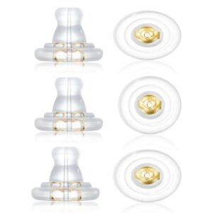 earring backs,18k gold silicone earring backs replacements,locking secure earring backs for studs/droopy ears,no-irritate hypoallergenice soft clear earring backs for adults