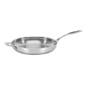 cuisinart custom-clad 5-ply stainless steel 12-inch fry pan with helper handle, cc522-30h