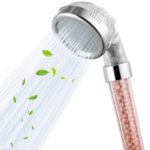 nuodan filtered handheld shower head - high pressure 3 spray setting showerhead filter for hard water - for dry skin & hair